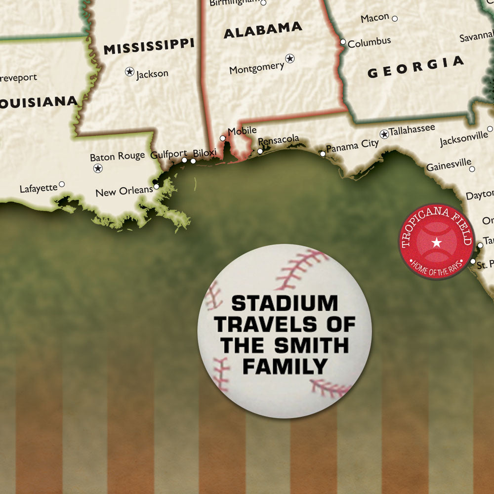 Ballpark Travel Quest Map – MapYourTravels.com