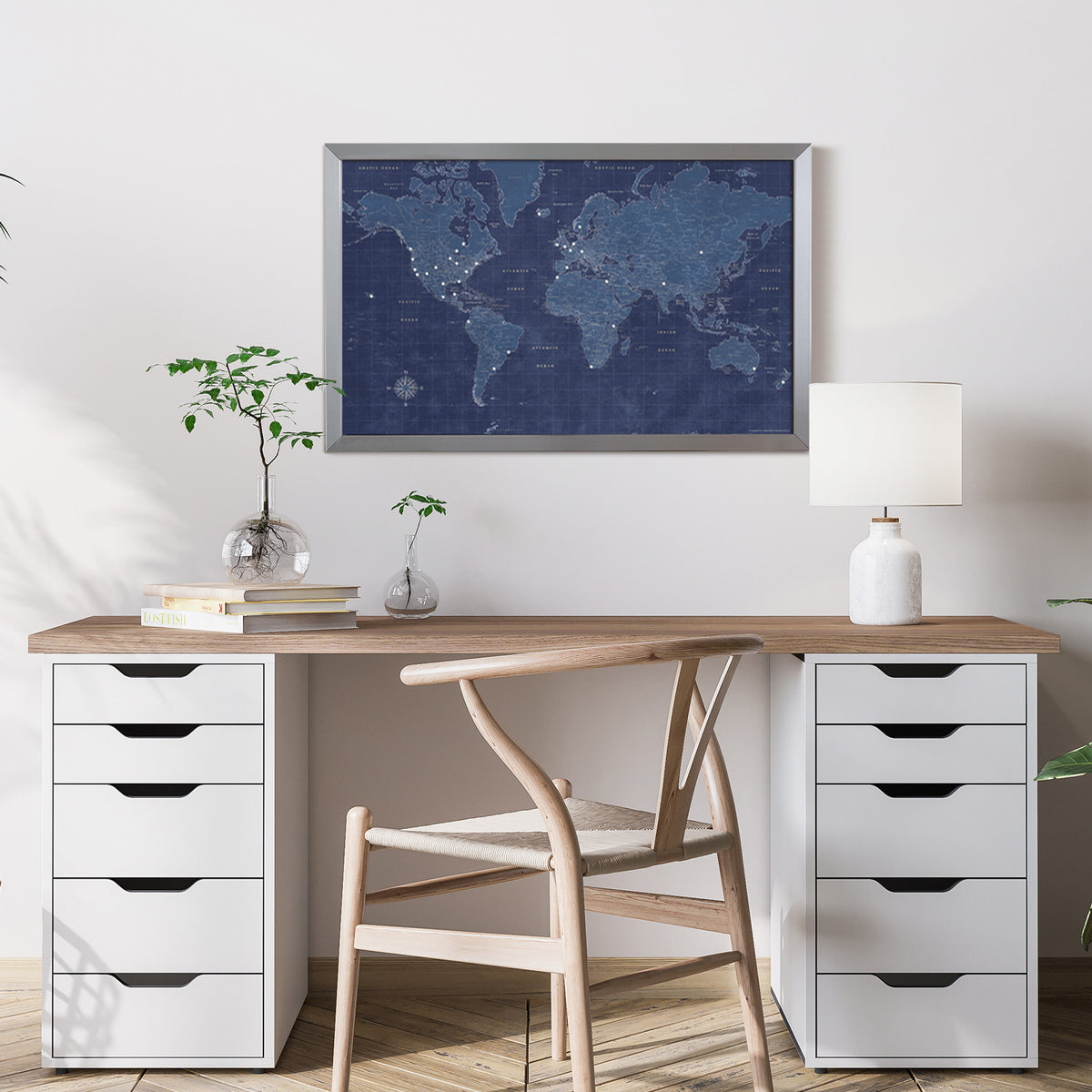 Modern Blueprint World Travel Map – MapYourTravels.com
