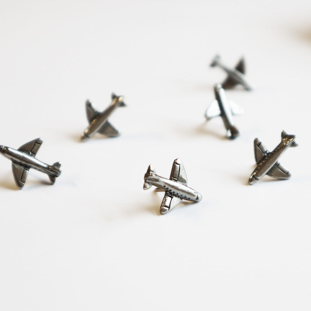 Pewter Airplane Push Pins – MapYourTravels.com