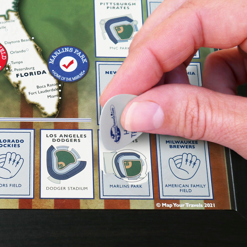 Ballpark Travel Quest Scratch-Off Poster – MapYourTravels.com