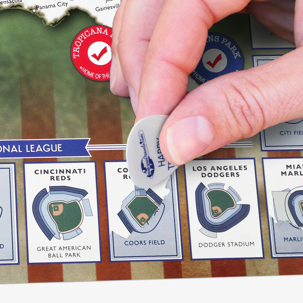 Ballpark Travel Quest Scratch-Off Poster – MapYourTravels.com