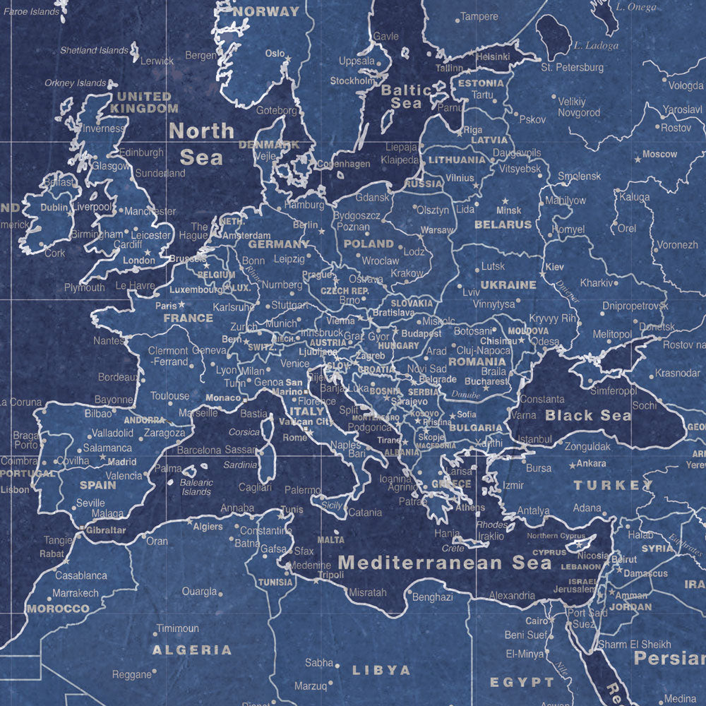 Modern Blueprint World Travel Map – MapYourTravels.com