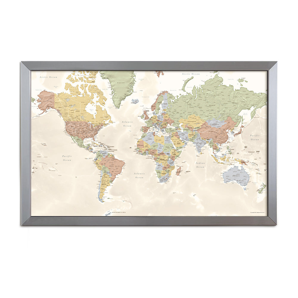 Map Your Travels Push Pin World Travel Map Framed – MapYourTravels.com