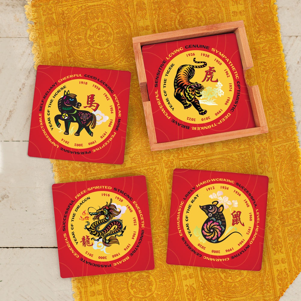 Chinese Lunar Zodiac Coasters – MapYourTravels.com