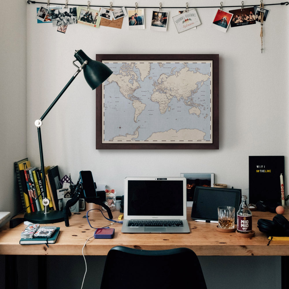 Contemporary World Travel Map – MapYourTravels.com