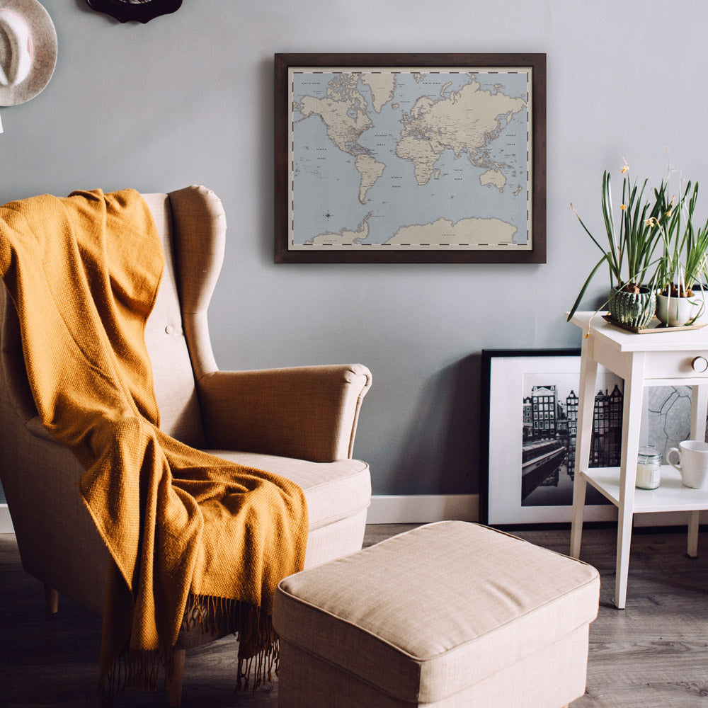 Contemporary World Travel Map – MapYourTravels.com