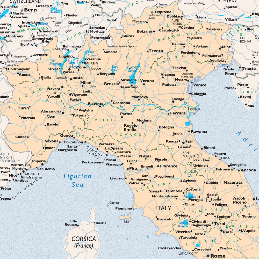 Italian Traveler Map - Print Only – MapYourTravels.com