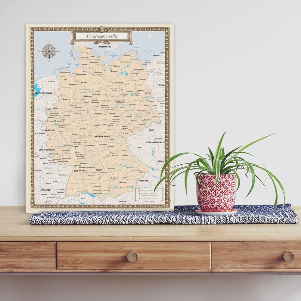 German Traveler Map — Print Only – MapYourTravels.com