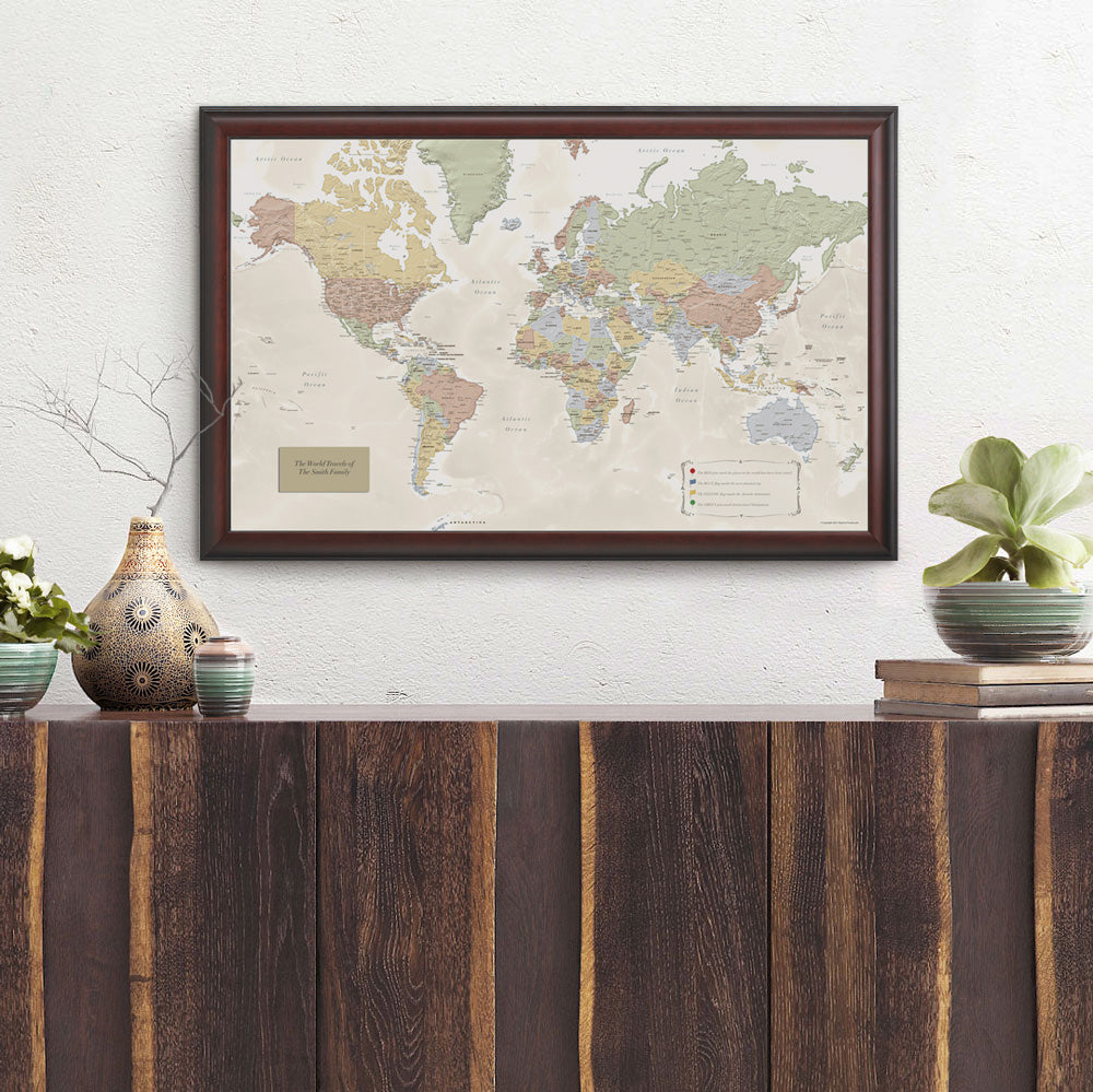 Personalized World Traveler Push Pin Map – MapYourTravels.com