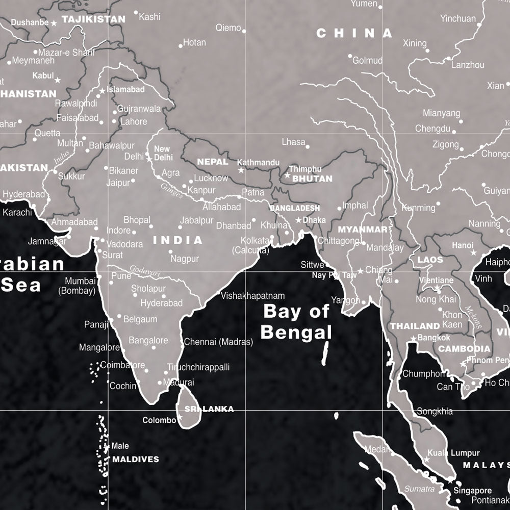 Modern Slate World Travel Map – MapYourTravels.com