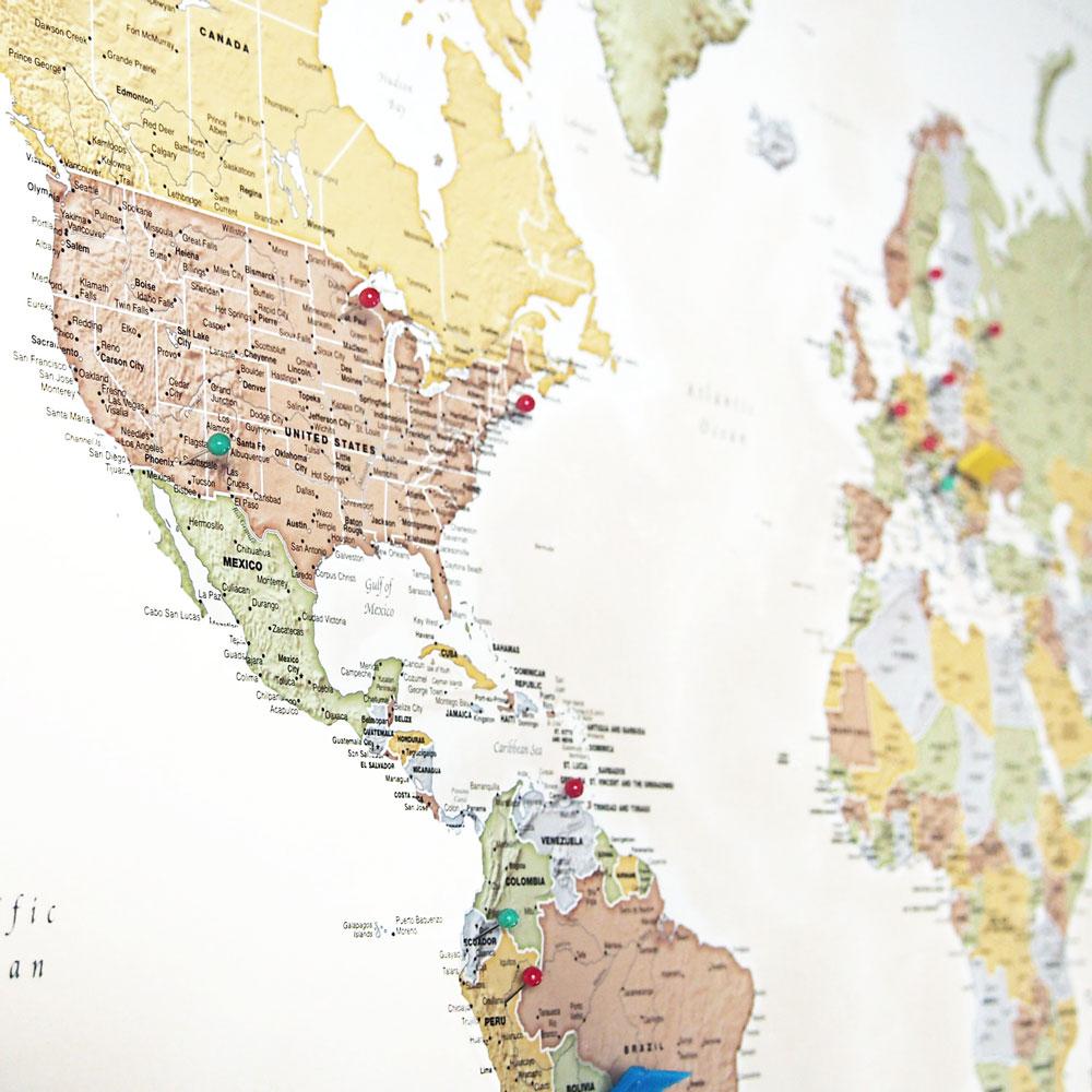 Map Your Travels Push Pin World Travel Map Framed – MapYourTravels.com