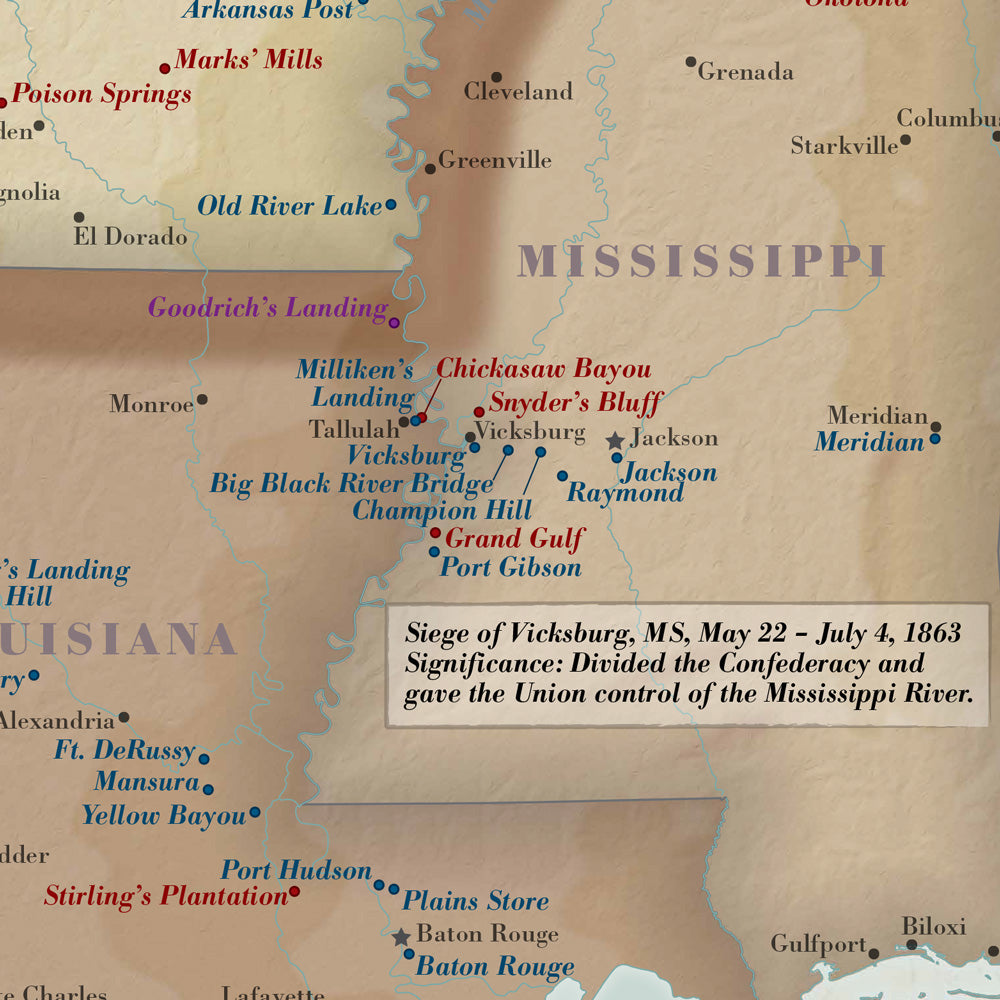Civil War Battlefields Travel Map – MapYourTravels.com