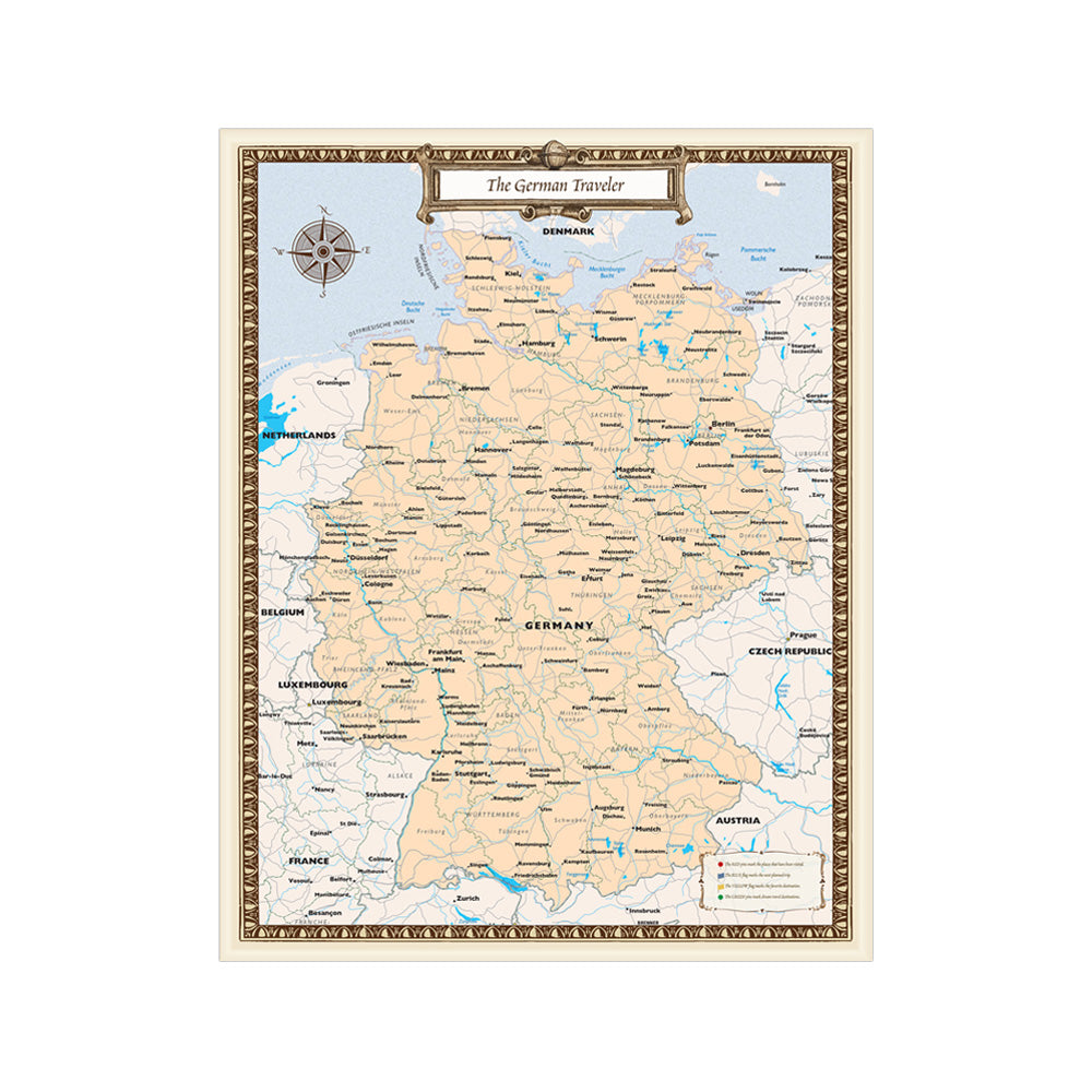 German Traveler Map — Print Only – MapYourTravels.com